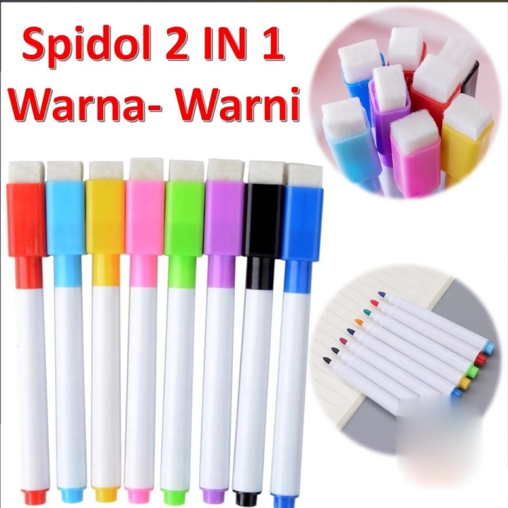 Spidol Papan Tulis 2 IN 1 White Board Dengan Penghapus Sepidol Kecil ...