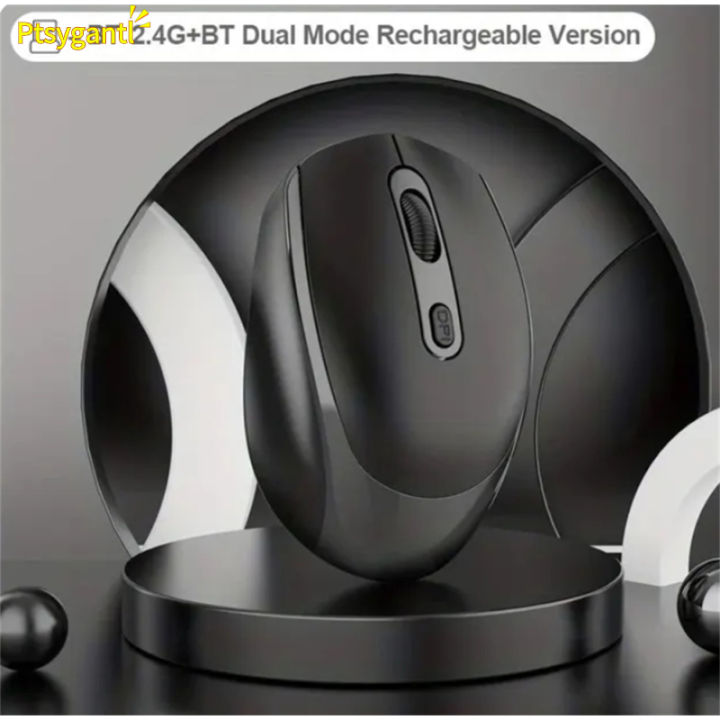 Ptsygantl Dual Mode Wireless BT Mouse 1600 DPI 2.4G Ergonomic Optical ...