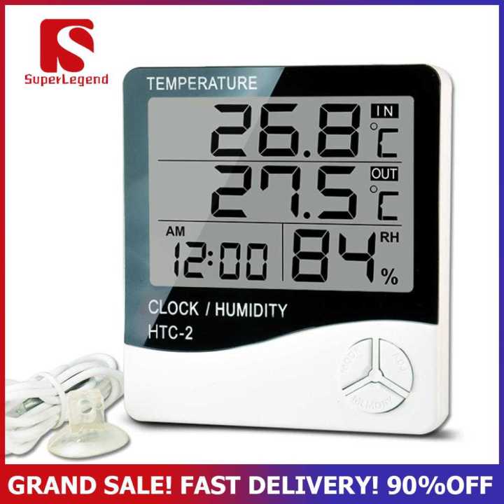 HTC-2 Digital Thermometer Hygrometer Electronic Temperature Humidity ...