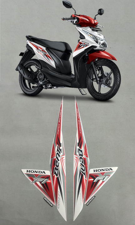Striping lis bodi & stiker body motor honda beat fi tahun 2015 warna ...