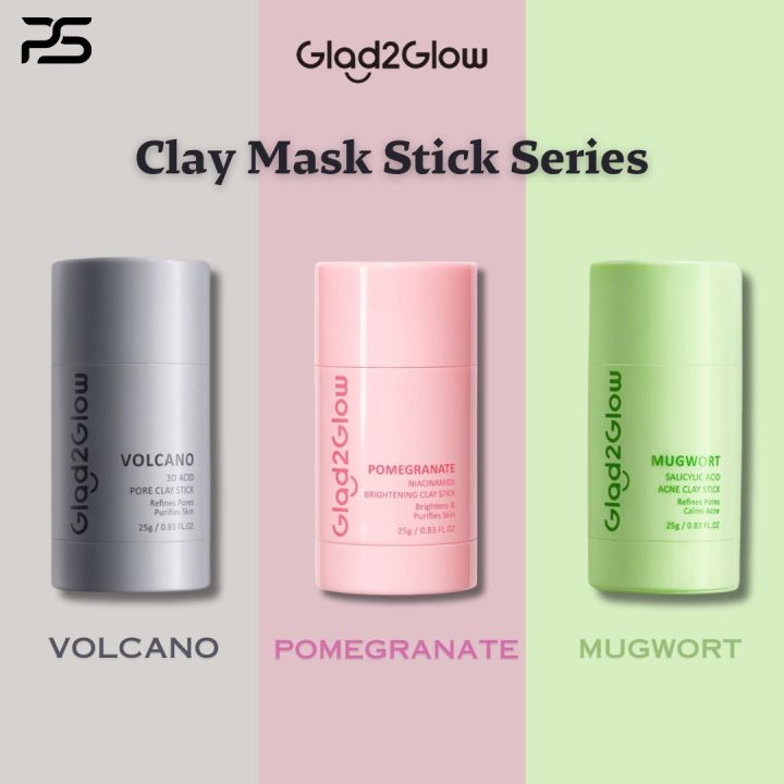 Glad2Glow Mugwort Clay Stick Mask Series 25Gr | Masker Wajah Stick ...