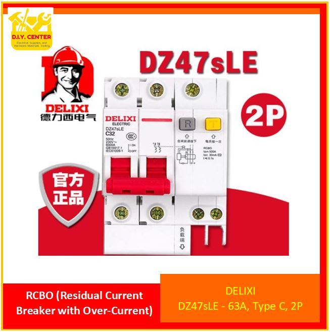 DELIXI RCBO Residual Current Breaker with Over-Current RCD Circuit Breaker 2P DZ47sLE | Lazada PH