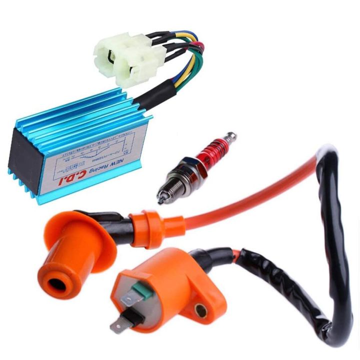 Racing Performance CDI Ignition Coil Spark Plug 5Pin 6Pin/Set For Gy6 ...