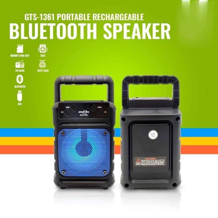 Portable 3 Inch Wireless Bluetooth GTS - 1361 Rechargeable Speaker ...
