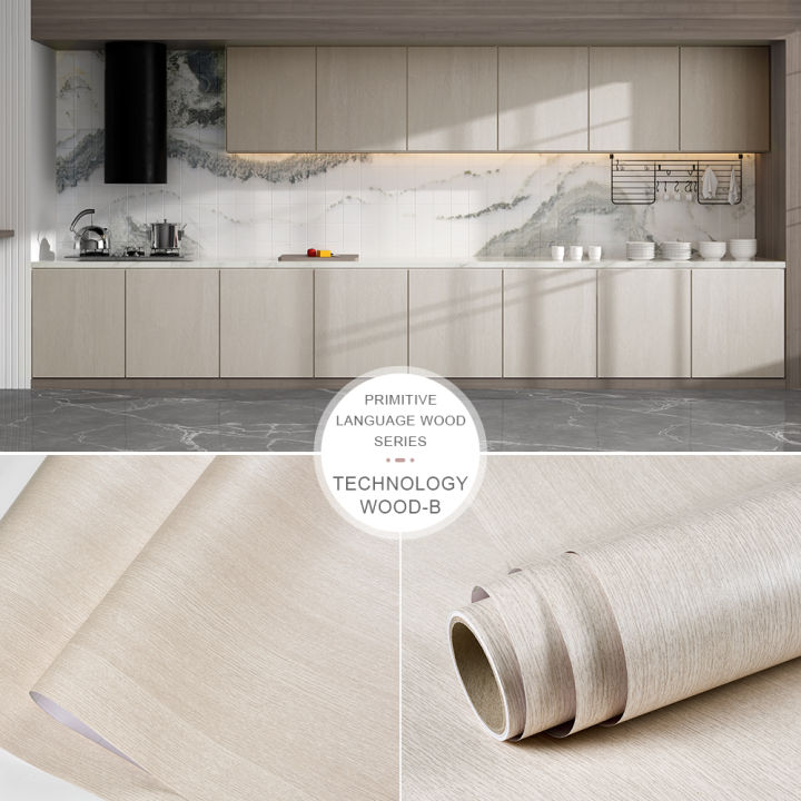 Self-Adhesive Wall Paper Wood Sticker Home School Office Wateproof Easy ...