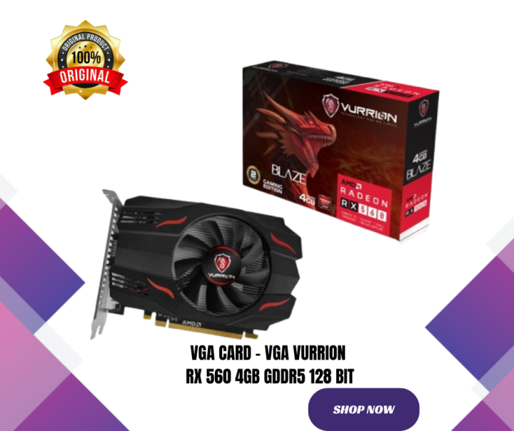 VGA CARD VURRION RX 560 4GB GDDR5 128 BIT | Lazada Indonesia