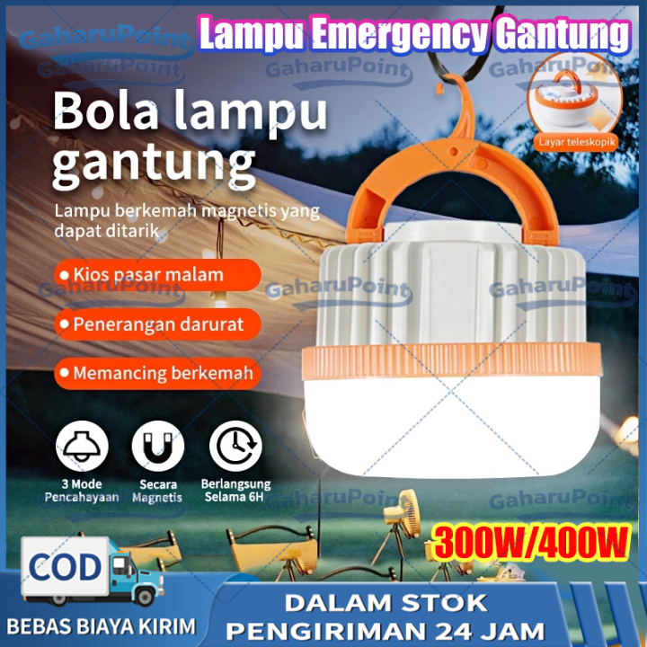 【COD】Lampu Emergency Gantung Camping LED 400W & 300W Lamp Lampu Darurat Lampu Taman Lampu ...