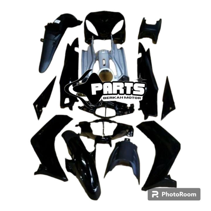 cover body full halus kasar yamaha Jupiter mx lama hitam plus striping ...