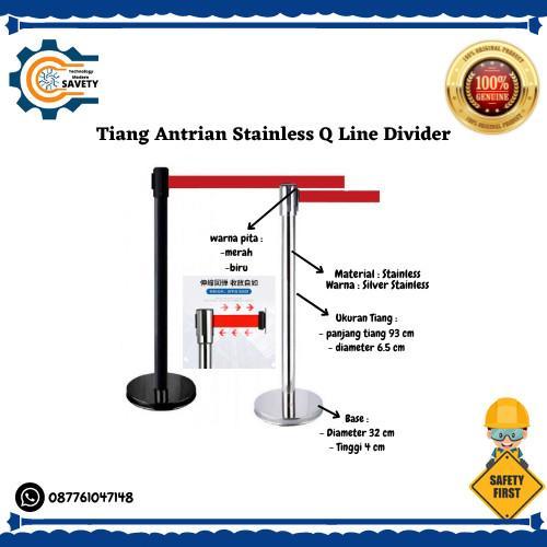 TIANG ANTRIAN STAINLESS Q LINE DIVIDER - PITA BIRU - YOBISOO | Lazada ...