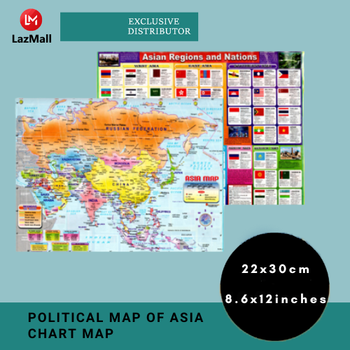 Political MAP of ASIA / Chart Map | Lazada PH