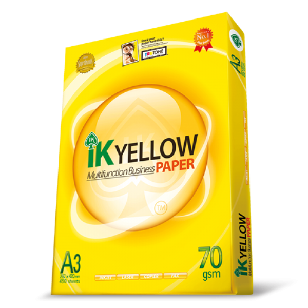 IK Yellow A3 Copier Paper 70gsm - 450 sheets | Lazada