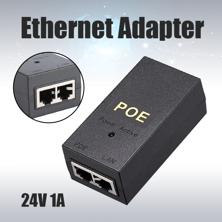 24V 1A POE Power Injector Ethernet Adapter For Communication Power ...