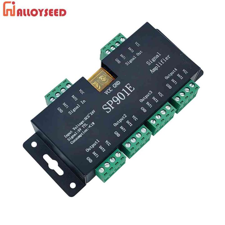 SP901E 24V 4CH Group Signal Amplifier for DMX512 LED Pixel Strip Magic ...