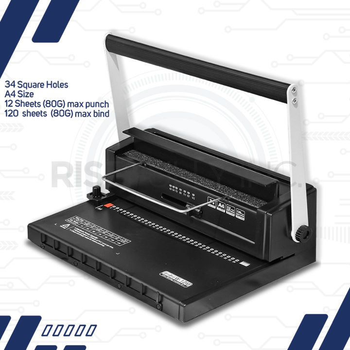 Risefully Wire Binding Machine Q-W12M A4 Size Heavy Duty Binder 3:1 ...