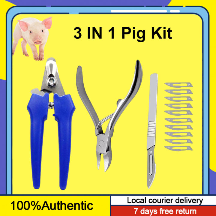 3 in 1 Pig Kit Piglets Tail Cutter + pig teeth forceps + Pig Castration ...