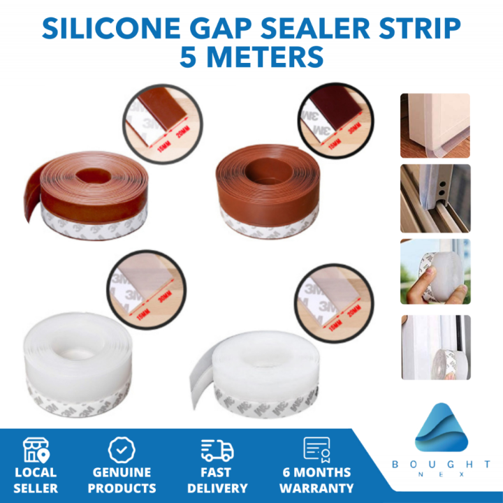 5M Silicone Gap Sealer Strip Brown Translucent Window Sealing Tape ...