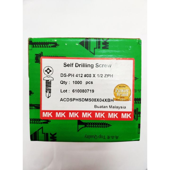 Self Drilling Screw MK DS-PH 412 #08 X 1/2 ZPH | Lazada