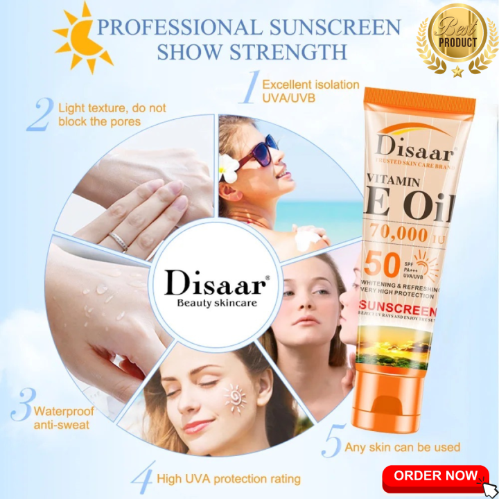 Sunscreen SPF50 UVA/UVB Whitening Water Resistant Anti Redness Coverage ...