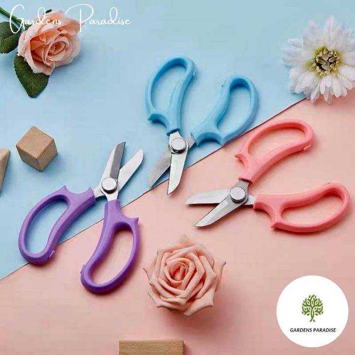 Pretty Colorful Stainless Steel Pruning Scissors By Gardens Paradise ...