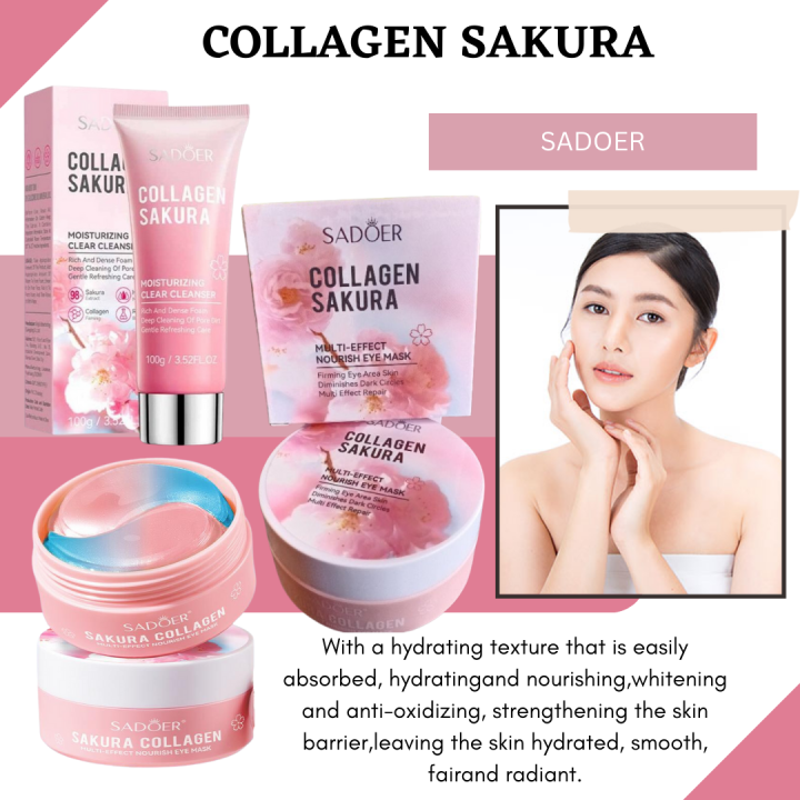 ORIGINAL & EFFECTIVE Collagen Sakura Eye Mask, Moisturizing Clear ...