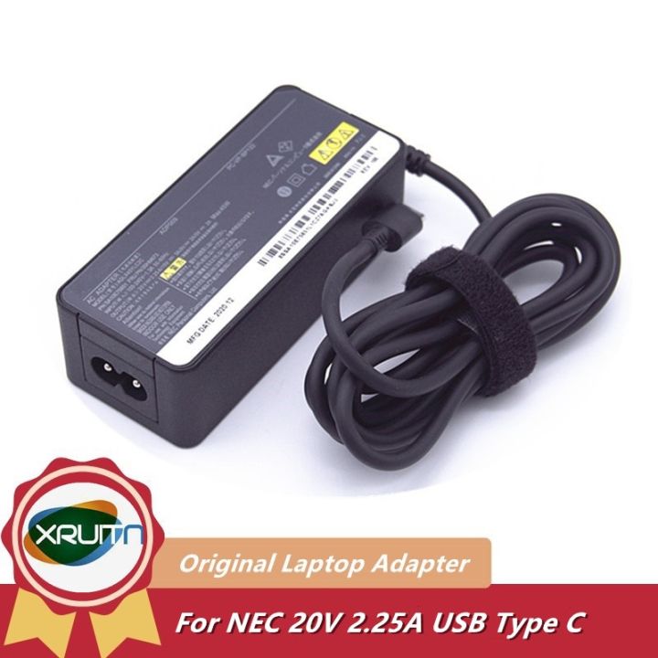 For NEC/Lenovo Original Laptop AC Power Adapter Charger 45W 20V 2.25A USB-C Type-C ADLX45YLC2C ...