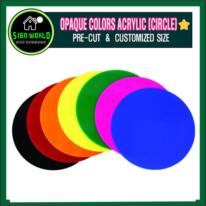 Circle Round Colorful Opaque Acrylic Sheet / Pre Cut & Customized ...