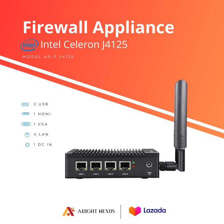 Aright Nexus Industrial Firewall Appliance Mini PC Intel Celeron J4125(Model: AR-F J4125 ...