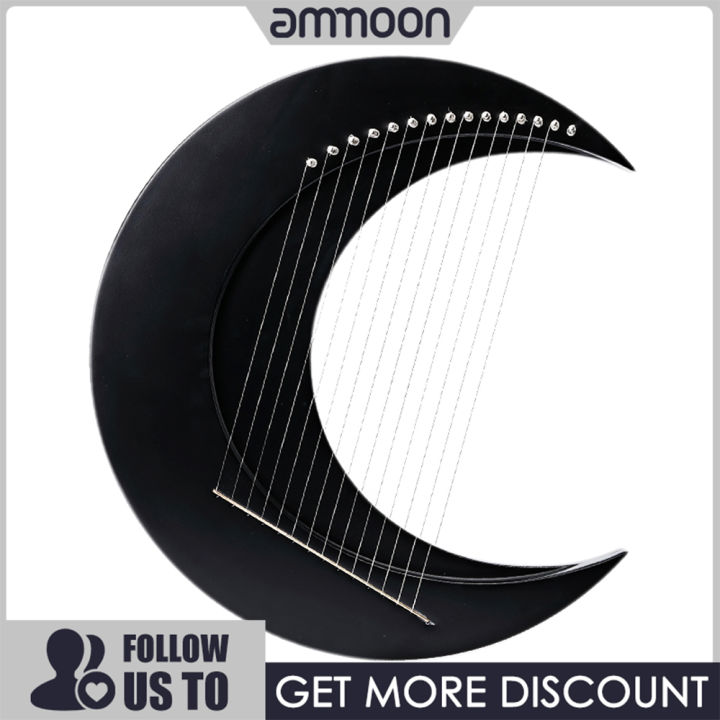 [ammoon]15 Strings C Key / 8 Strings G Key Harp Crescent Moon Type Lyre ...