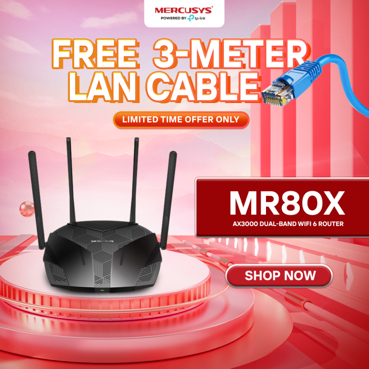 Mercusys MR80X AX3000 Dual-Band Wi-Fi 6 Router | Lazada PH
