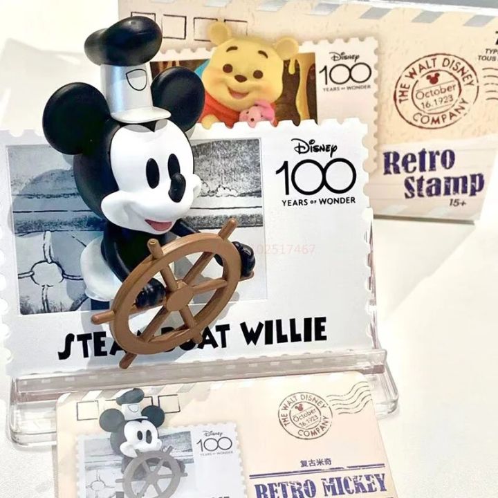 Disney Blind Box 100th Anniversary Retro Stamp Mysterious Box Figure ...