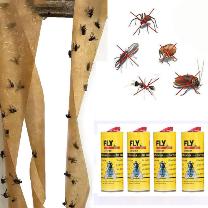 Mosquito Killer Sticky Fly Roll Tape Double-Sided Fly Paper Strip ...