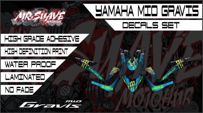 Yamaha Mio Gravis Monster Edition Decals Set | Lazada PH