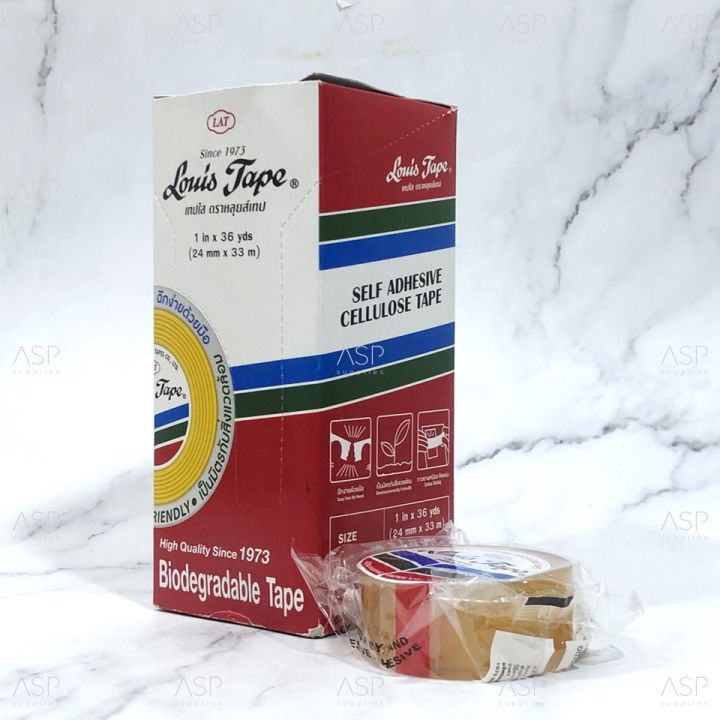 เทปใส สก็อตเทปใส หลุยส์ Louis tape [แกน 1นิ้ว] หน้ากว้าง 1/2, 3/4 และ 1 ...