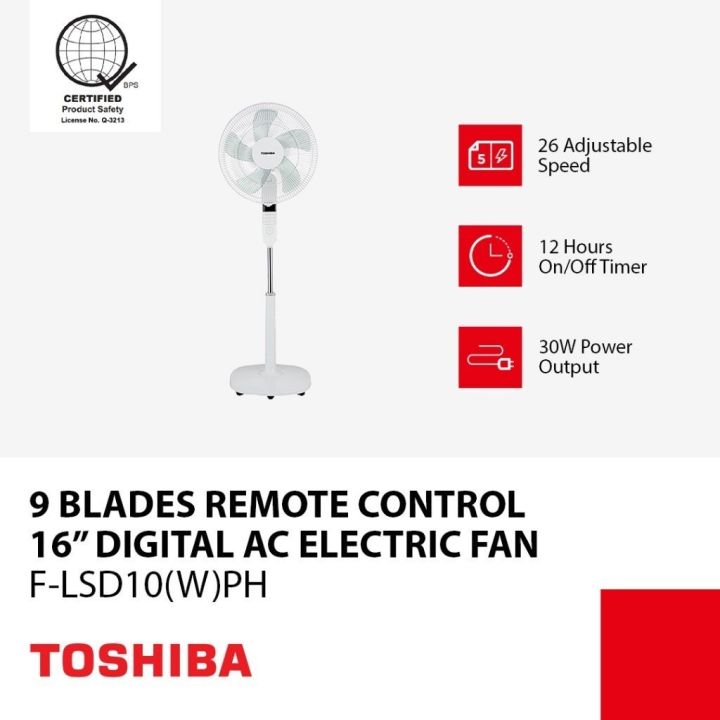 Toshiba 16 Inches 9 Blades Digital Inverter Stand Fan | Lazada Singapore