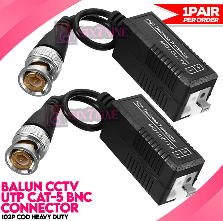 Video Balun CCTV UTP Cat-5 BNC Connector 102P COD (1 PAIR) | Lazada PH