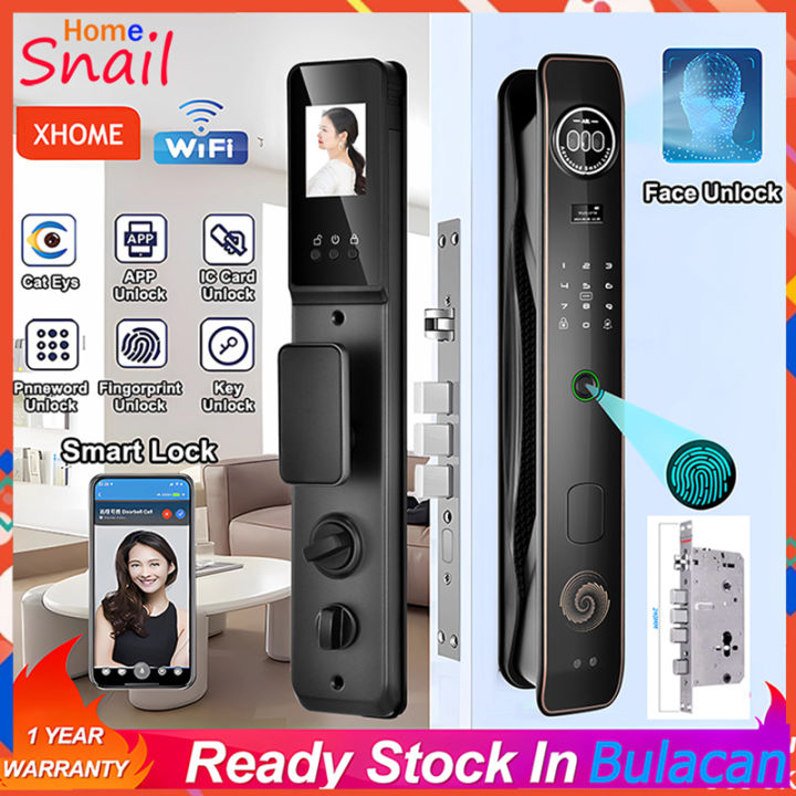 3D Face Unlock Smart Door Lock Inside Safety Electronic Fully Automatic Door Lock System With HD ...