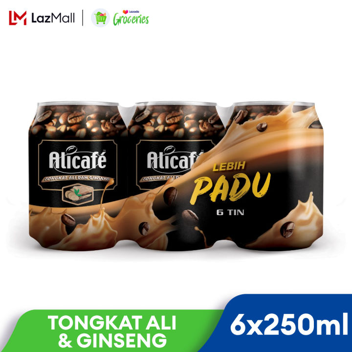 Alicafe Tongkat Ali & Ginseng Original (250ml X 6 Cans) | Lazada