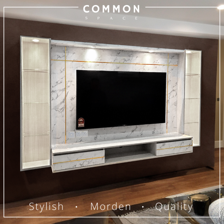 🔥 Free Install 🔥Common Space Zonk 8ft TV Cabinet | 65 inches Hanging ...
