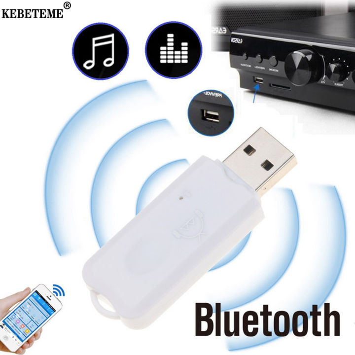 KEBETEME Wireless USB Bluetooth Receiver Hands-free Car Kit MP3 Player ...
