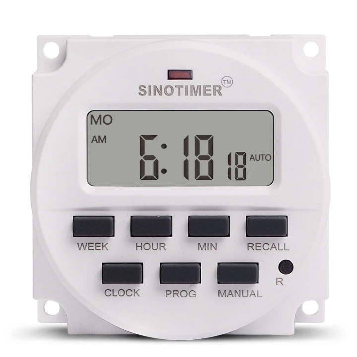 SINOTIMER 15.98 Inch LCD Digital Timer 12V DC 7 Days Programmable Time ...