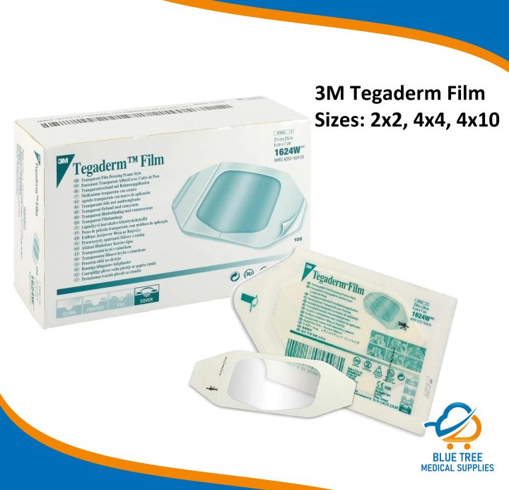 TEGADERM 3M TRANSPARENT FILM DRESSING 2x2 (1624W), 4x4 (1626W), AND ...