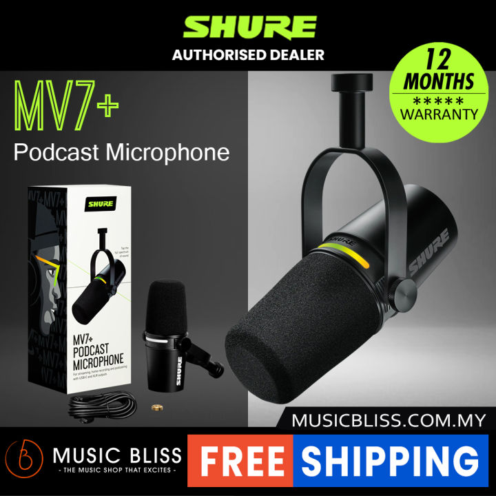 Shure MV7+ Hybrid Podcast Microphone - Black / White (MV7) | Lazada