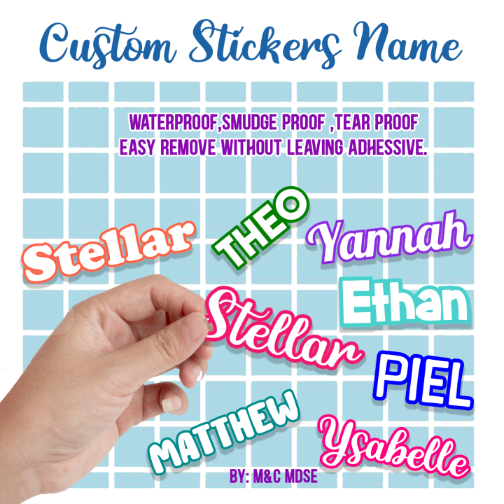 Custom Sticker Names Waterproof Sticker Names PWEDE FULL NAME | Lazada PH