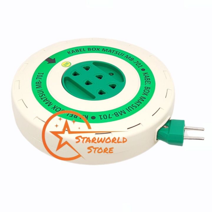 MATSUI Kabel Roll Listrik / Box Kabel 3 Lubang Panjang Kabel 8 Meter ...