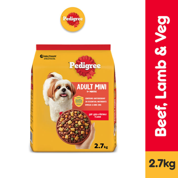 PEDIGREE Dog Dry Food Mini Small Breed in Beef Lamb Vegetable Flavor 2.7kg | Lazada PH
