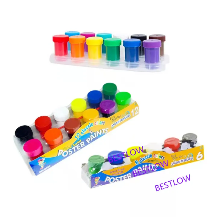 poster paint (6'colors 12'colors) | Lazada PH