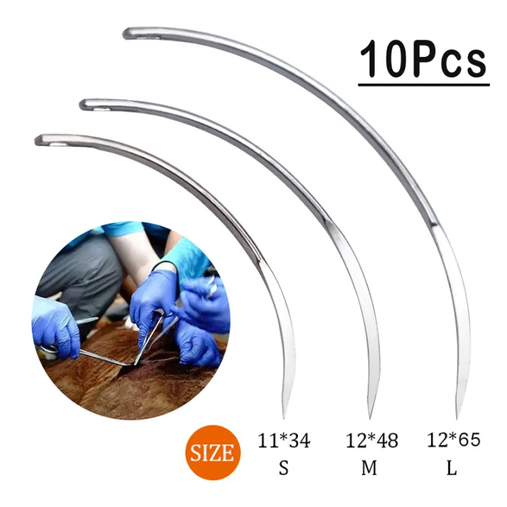1 Dozen Surgical Needle Curve Stainless Steel Veterinary Suture Needle ...