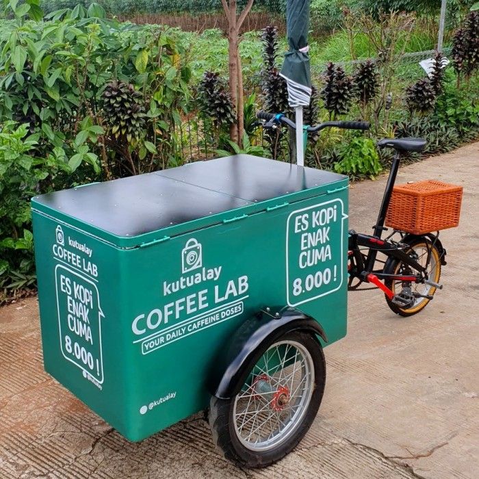 RAMADAN SALE Gerobak Sepeda Kopi Keliling Full Set 160x60x60 Bisa ...