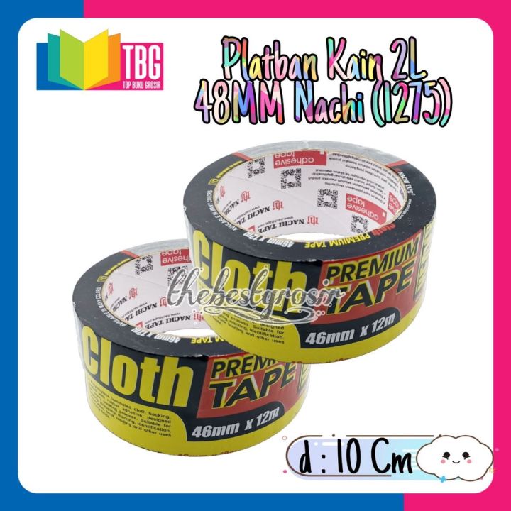 1 ROLL PLATBAN KAIN 2L 48MM NACHI / CLOTH TAPE 46MM X 12M NACHI ...