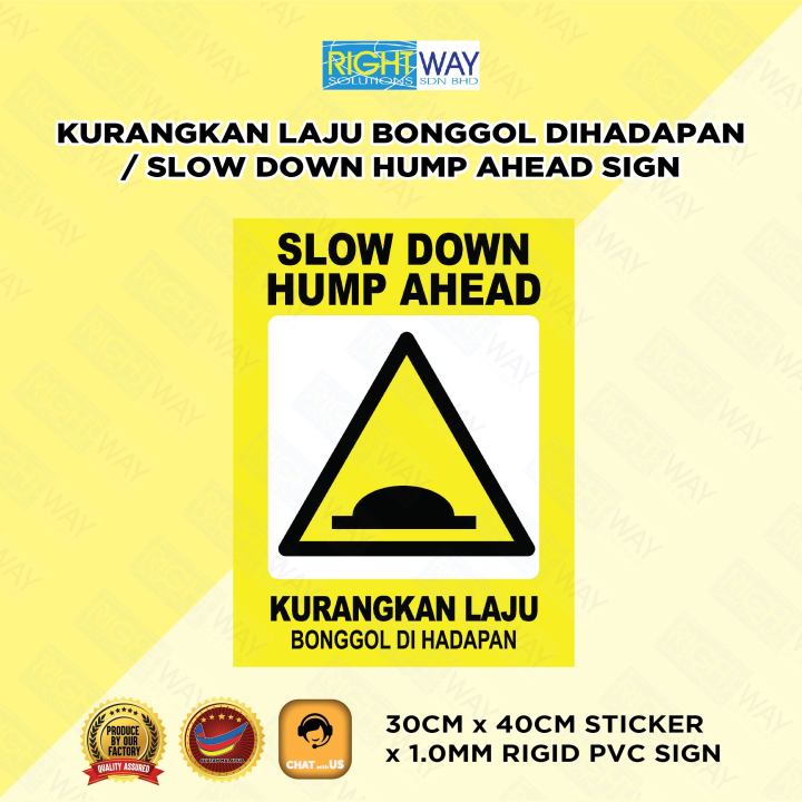 KURANGKAN LAJU BONGGOL DIHADAPAN / SLOW DOWN HUMP AHEAD SIGN 400MM X ...